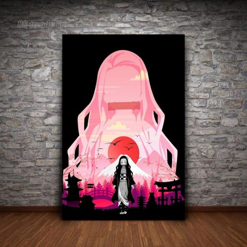 Kamado Nezuko Anime Demon Slayer Canvas Wall Art - Demon Slayer Store
