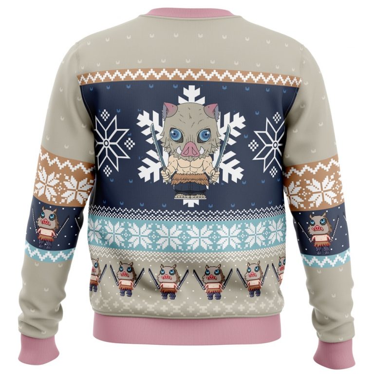 Chibi Christmas Inosuke Hashibira Demon Slayer Ugly Christmas Sweater ...