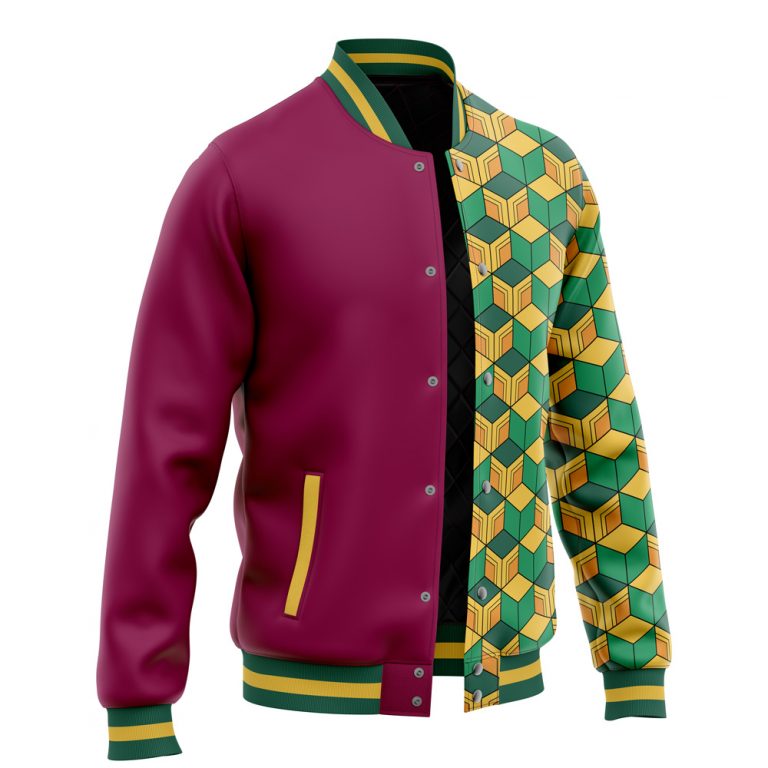 Giyu Tomioka Pattern Demon Slayer Varsity Jacket - Demon Slayer Store