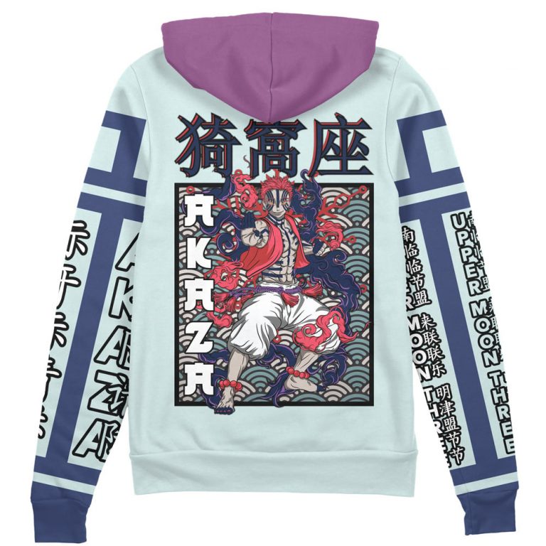 Akaza Demon Slayer Streetwear Zip Hoodie Jacket - Demon Slayer Store