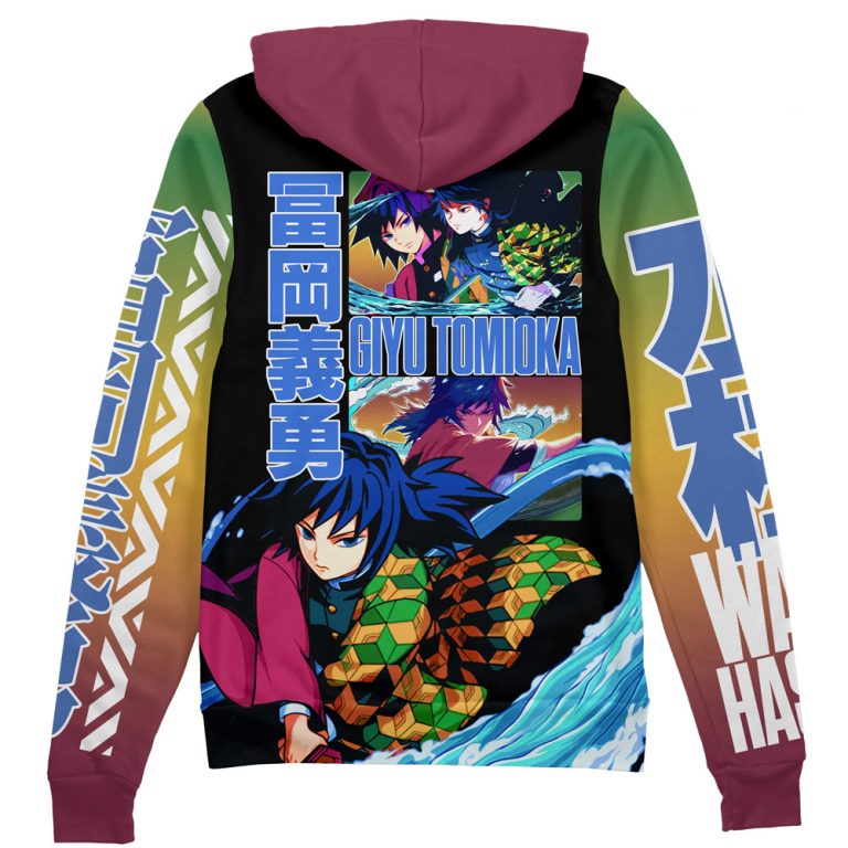 Giyu Tomioka V3 Demon Slayer Streetwear Zip Hoodie Jacket - Demon ...