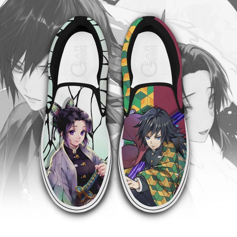 Giyuu And Shinobu Slip-On Canvas Anime Shoes - Demon Slayer Store