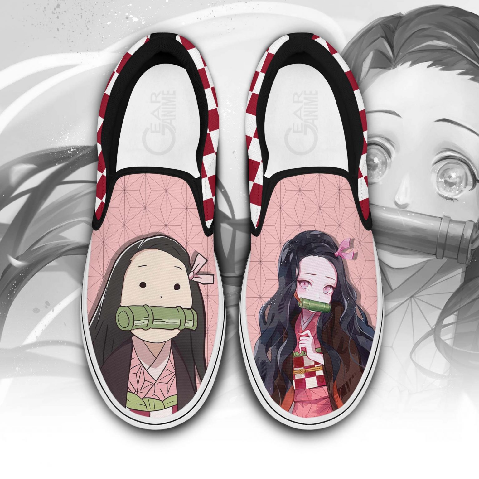Nezuko Slip-On Canvas Anime Shoes - Demon Slayer Store